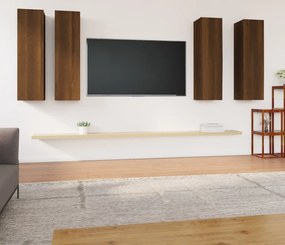 vidaXL TV skříňky 4 ks 30,5 x 30 x 110 cm kompozitní dřevo [3079162] Barva: kouřový dub