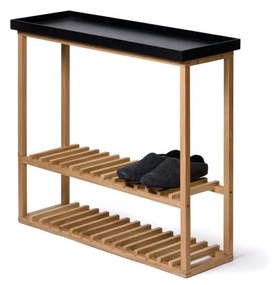 Botník/úložný stolek s černou deskou z dubového dřeva Wireworks Hello Storage