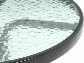 Zahradní set TREGO ISLAND - 4 židle a kulatý stůl ø 90 cm, antracitová
