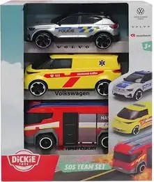 SIMBA SOS Team Set 3 ks / Sada aut na volnoběh / hasiči, policie, sani