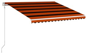 vidaXL Marketos Automatická zatahovací markýza 400 x 300 cm oranžovo-hnědá