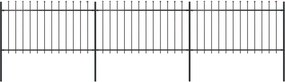 vidaXL Zahradní plot s hroty ocelový 5,1 x 1 m černý [277613]