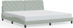 Rám postele s LED bez matrace světle šedý 200 x 200 cm samet 3213873