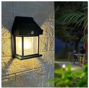 Solární zahradní nástěnná lampa Solar Interaction YX-777 - černá