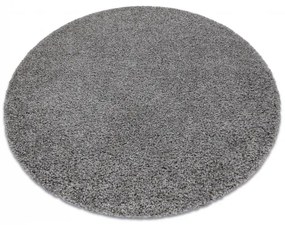 Kulatý koberec jednobarevný SOFFI shaggy 5cm šedý Rozměr: průměr 160 cm