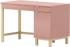 Dětský psací stůl MODEL se šuplíky a skříňkou Zvolte barvu: Pastelově růžová s bílým úchytem, Zvolte rozměr: 120x60 cm, Zvolte stranu: Pravá