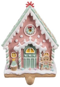 Háček na punčochu chaloupka Gingerbread House Pastello - 13*10*18 cm