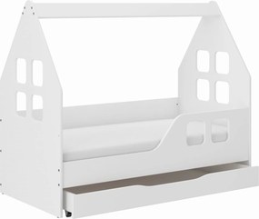 Wooden Toys Dětská postel DOMEK se zásuvkou 140x70, pravá