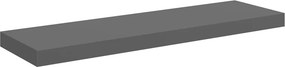 Plovoucí nástěnné police 4 ks lesklé šedé 80x23,5x3,8 cm MDF 323795