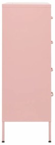Komoda se zásuvkami růžová 80 x 35 x 101,5 cm ocel,  336202