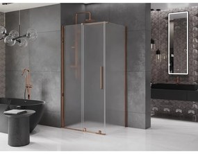 Mexen Velar, sprchový kout s posuvnými dveřmi 120 x 90 cm, 8mm sklo námraza, růžové zlato, 871-120-090-31-55