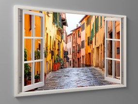 Liox 3D obraz okno do ulice Rozměr: 150 x 100 cm