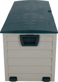 Zahradní úložný box, šedá/zelená, KORTEZ