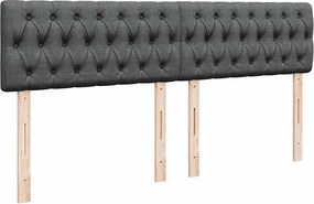 Box spring postel s matrací tmavě šedá 200x200 cm textil 3287571