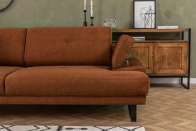 Designová rohová sedačka Vatusia 274 cm oranžová - levá