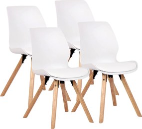 Sada 4 ks židle Luna plast – bílá