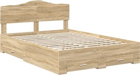 Rám postele s čelo Sonoma dub 150 x 200 cm Kompozitní dřevo 3413179