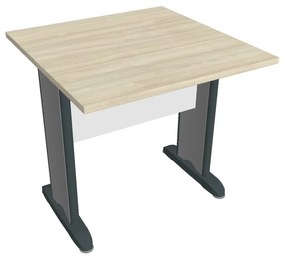 Stůl jednací rovný 80 cm - Hobis Cross CJ 800 Dekor stolové desky: akát, Dekor lamino podnože: bílá, Barva nohou: černá