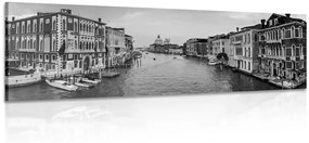 Obraz slavné kanály v Benátkách v černobílém provedení Varianta: 150x50