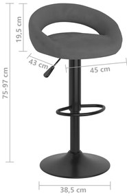 vidaXL Marketos Barové stoličky 2 ks tmavě šedé samet