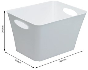 XXL - Úložný box Rotho LIVING, 43x32x26cm (24l) bílý
