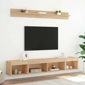 5dílná obývací stěna s LED dub sonoma kompozitní dřevo 3216684