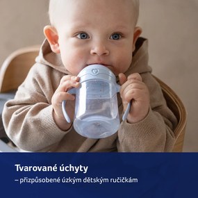 LOVI První hrneček s pítkem 150 ml modrý