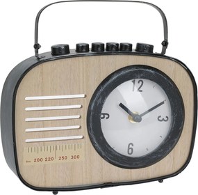 Koopman Stolní hodiny vintage rádio, 22 x 6 x 21 cm