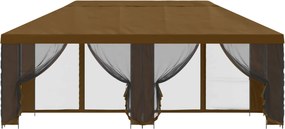 Zahradní altán se stěnami 6 x 3 m Taupe Polyester a ocel 3376024