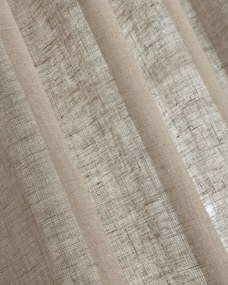 Závěs na řasící pásce wave barva béžová látka poloprůhledná, pletený vzor, lněná