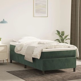 Rám postele s boxspringem tmavě zelená 100 x 200 cm samet 3121105