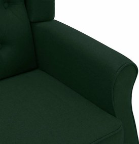 Křeslo s podnožkou tmavě zelené textil 320157