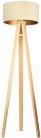 Dřevěná stojací lampa GLAMOUR, 1xE27, 60W, zlatá, hnědá Textilo GLAMOUR 40 010p-034-40cm