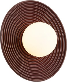 Retro stropní svítidlo tmavě červené s opálovým sklem - Lila