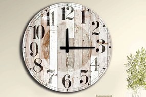 ASG, BRUNO dřevěné kulaté hodiny ve vintage stylu