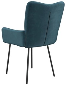 Jídelní židle 2 ks modré samet,  344885