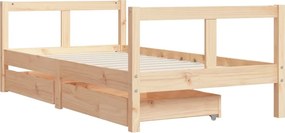 vidaXL Dětská postel se zásuvkami 80x160 cm masivní borové dřevo [834414] Barva: Přírodní