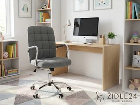 Juniorská židle TEDDY - kov, látka, šedá