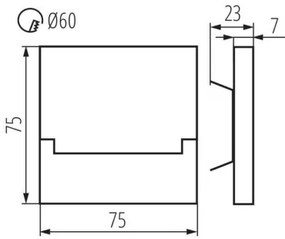 Orientační svítidlo 12V Kanlux SABIK LED WW 0,8W 3000K teplá bílá 23108