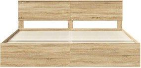 Rám postele s čelo Sonoma 200 x 200 cm Masivní borové dřevo 3410557