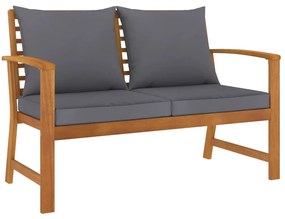 Zahradní lavice 120 cm tmavě šedá poduška masivní akácie 311830