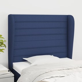 Čelo postele typu ušák modré 93x23x118/128 cm textil 3118084