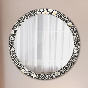 Kulaté dekorativní zrcadlo Stokrotka ivory fi 90 cm