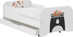 Wooden Toys Dětská postel MIKI 160x80 MEDVÍDEK ČERNOBÍLÝ