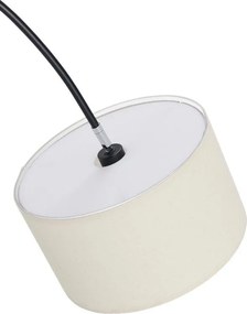 Bílá/černá látková stojací lampa s ohybatelnou konstrukcí (výška 145 cm) Arc – Ellos Home