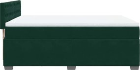 Box spring postel s matrací tmavě zelená 140x200 cm samet 3288645