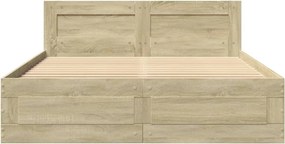 Rám postele s čelem dub sonoma 120 x 200 cm kompozitní dřevo 3295571