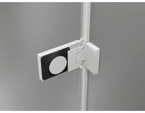 Mexen Lunar-F L, sklápěcí sprchový kout pravý 70 x 70 cm, 8mm čiré sklo, bílý profil, 836L-070-070-20-00-P