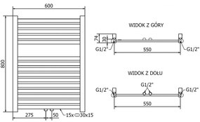 Mexen Hades, topné těleso 800x600 mm, 353 W, zlatá lesklá, W104-0800-600-00-50