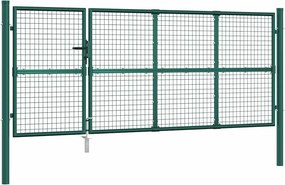 Pletivá zahradní branka zelená 350 x 125 cm pozinkovaná ocel 154534